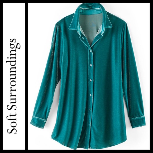 Soft Surroundings | Tops | Nwot Soft Surroundings Velvet Boyfriend ...